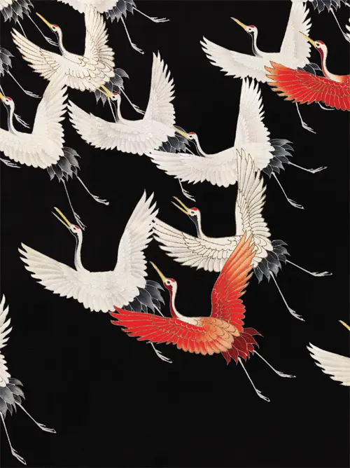 Furisode With a Myriad of Flying Cranes (1910-1920) - Anonymous