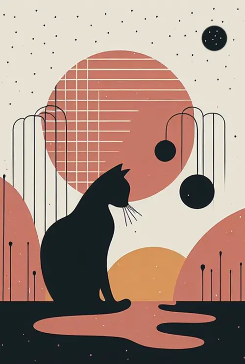 Cat and Dots No 08