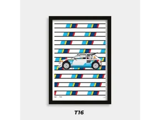 Heel tread Poster peugeot 205 t16 rally 50x70cm