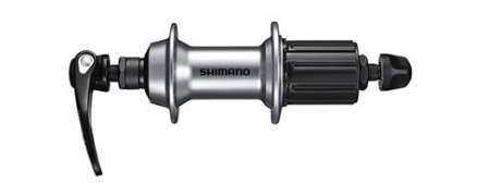 NABLA ZADNJA SHIMANO SORA FH-RS300, 36H, 8/9/10 BRZINA, OLD 130MM, AXLE 141MM, QR 163MM, SILVER