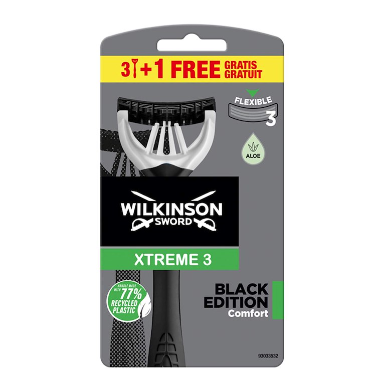 Wilkinson sword xtreme black edition muški brijač 4kom