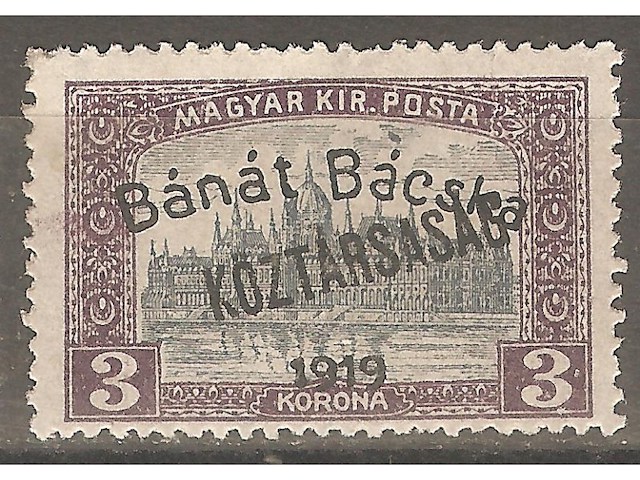 1919 - Banat i Bacska pretisak 3 kr MH