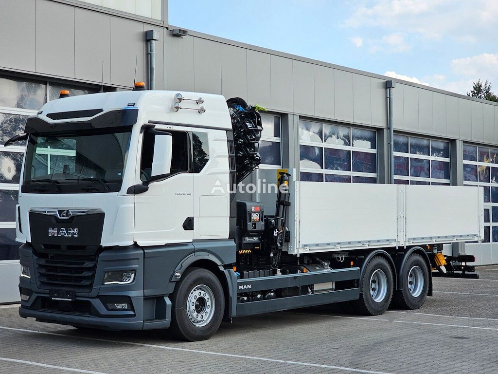 Novi MAN TGX 26.510 6x4 BL Pritsche HIAB 258 E-7 ACC kamion s ravnom platformom