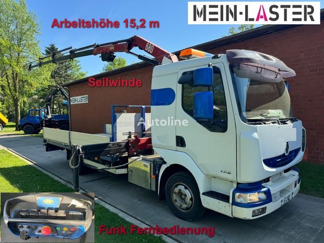 Renault Midlum 220 HMF 683 K4 15m-400 Kg Funk Seilwinde kamion s ravnom platformom