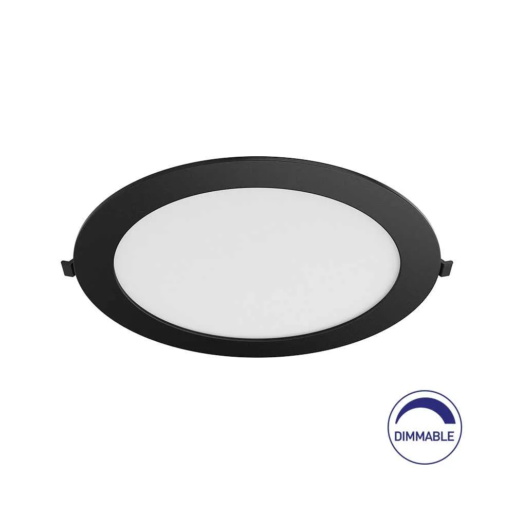 UGRADNI LED PANEL 18W OKRUGLI DIMABILNI 8INC CRNI 4000K