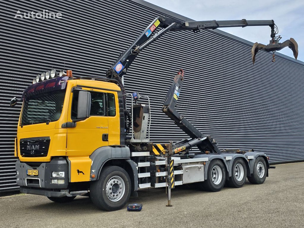 MAN TGS 35.440 8x4-4 / HOOKLIFT / HMF Z CRANE kamion rol kiper