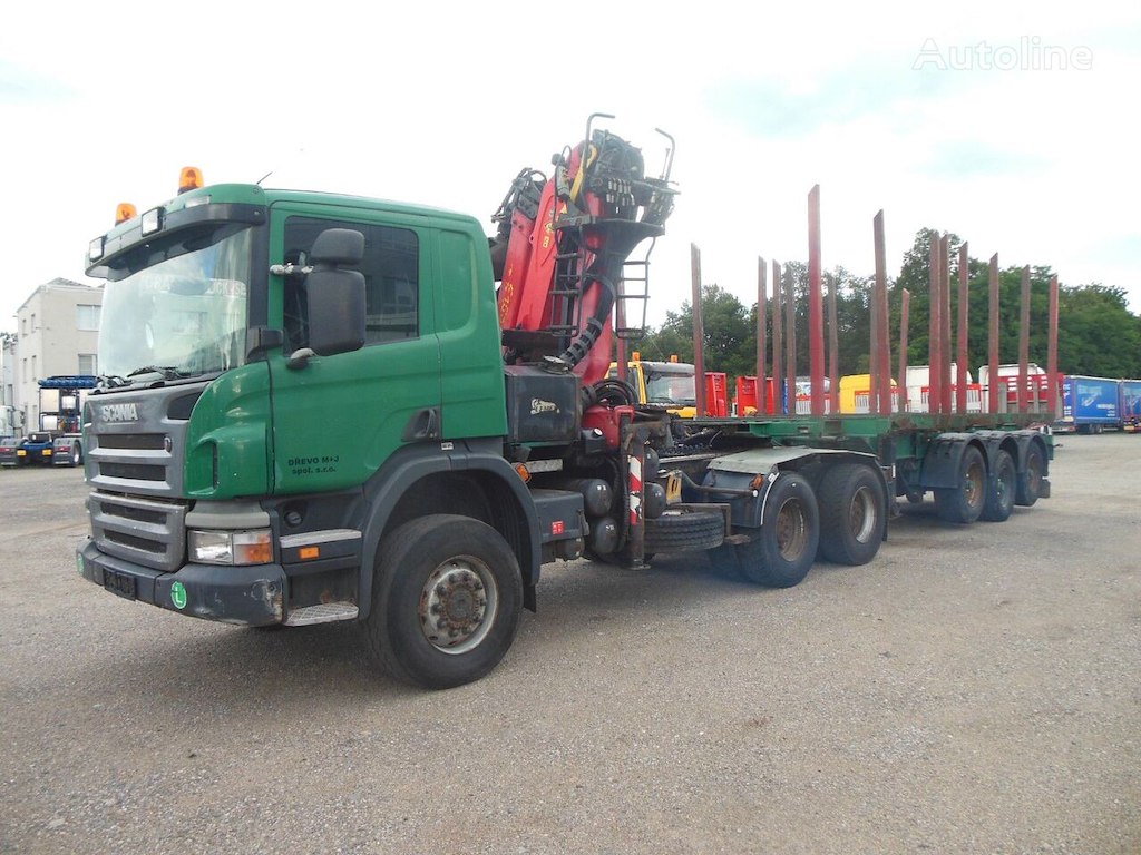 Scania P420, 6X6, EPSILON + LEMEX, KOMPLETTE kamion za prevoz drva