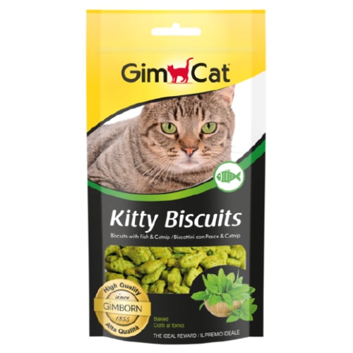 GIMCAT Kitty Biskviti Riba i mačja trava Poslastica za mačke 40 g