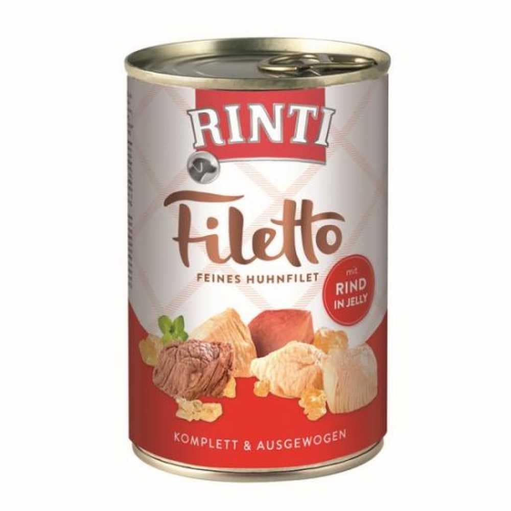 RINTI Fileti Piletina i Govedina u želeu Hrana za odrasle pse 420 g