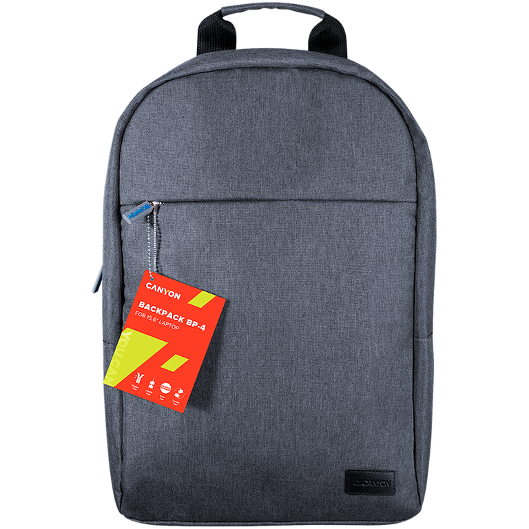 CANYON BP-4, Backpack for 15.6'' laptop, material 300D polyeste, Gray, 450*285*85mm,0.5kg,capacity 12L