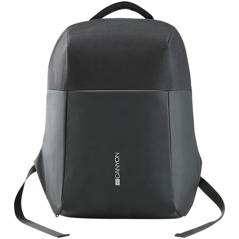 CANYON BP-9, Anti-theft backpack for 15.6'' laptop, material 900D glued polyester and 600D polyester, black, USB cable length0.6M, 400x210x480mm, 1kg,capacity 20L