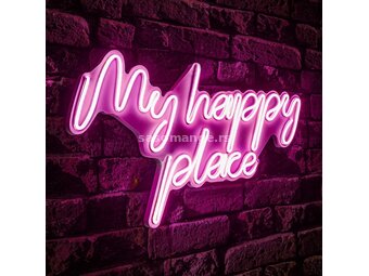 WALLXPERT Zidna LED dekoracija My Happy Place Pink