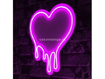 WALLXPERT Zidna LED dekoracija Melting Heart Pink