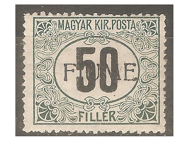 1918 - FIUME Porto CRNE BROJKE 50 fil. MNH punca