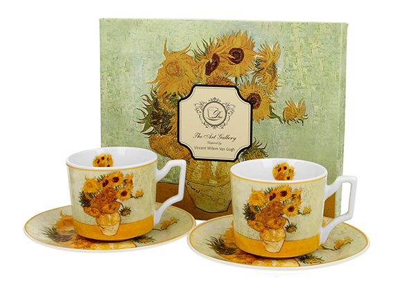 Set luxury espresso šolja Sunflowers-V.V.Gogh / 2 110 ml