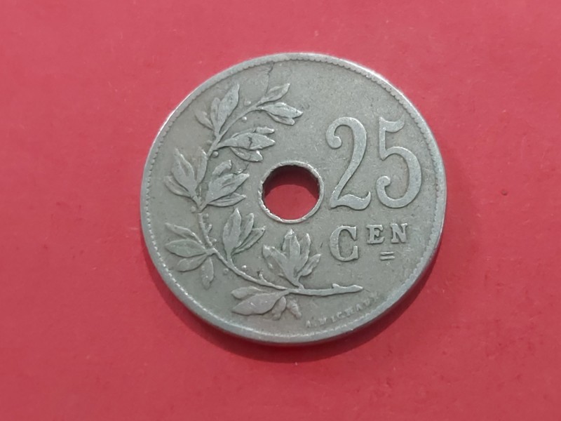 Belgija - 25 centimes 1910 god