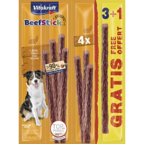 VITAKRAFT Poslastica za pse BeefStick Salami s ćuretinom 4x12g, 3+1 gratis