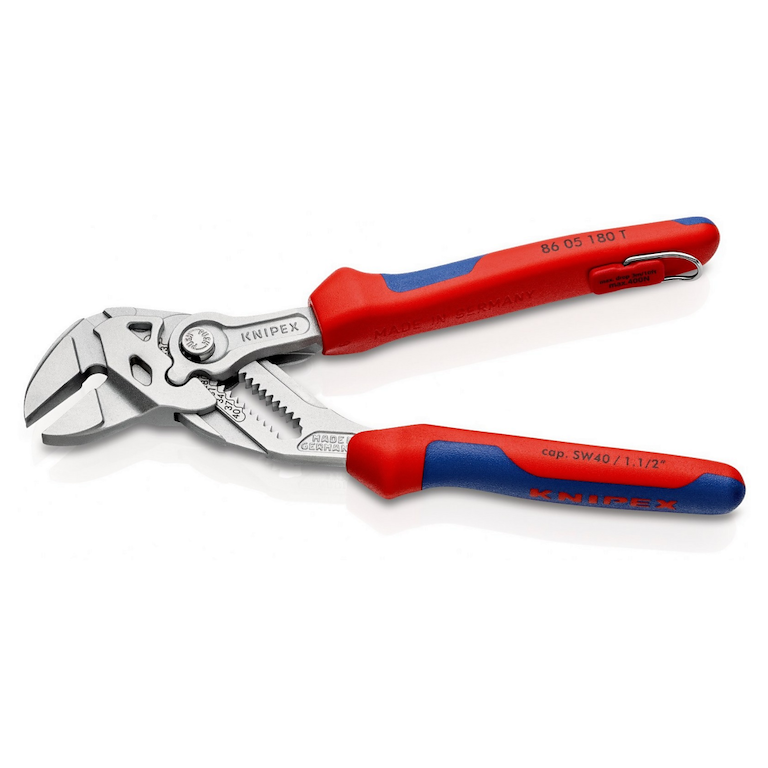 Knipex – Ključ klešta hromirana 180 mm 40mm sa mogućnošću kačenja – 86 05 180 T BK