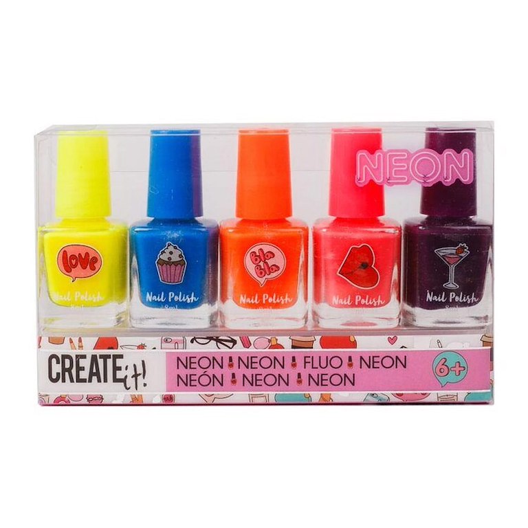 CREATE IT! SET ZA ULEPSAVANJE NOKTIJU NEON 5PCS