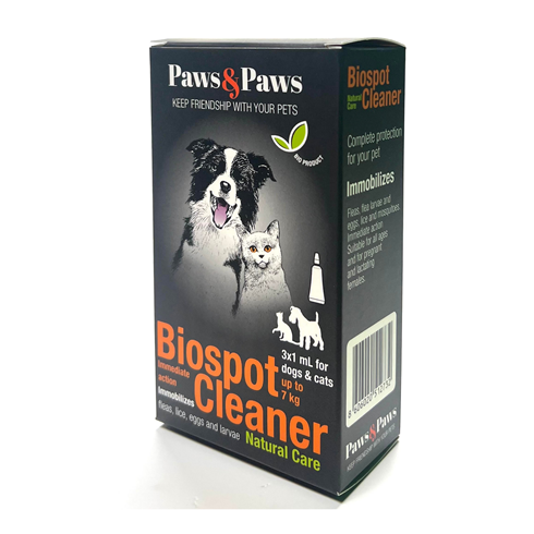 PAWS&PAWS BioSpot Cleaner za pse i mačke do 7kg protiv spoljašnjih parazita 1ml