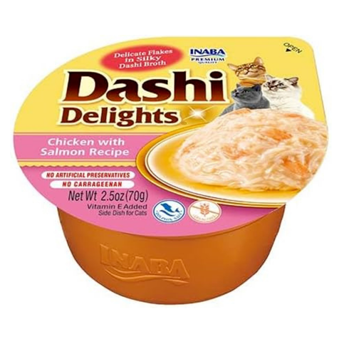 INABA Dashi Delights japanska supa Piletina&Losos poslastica za mačke 70g