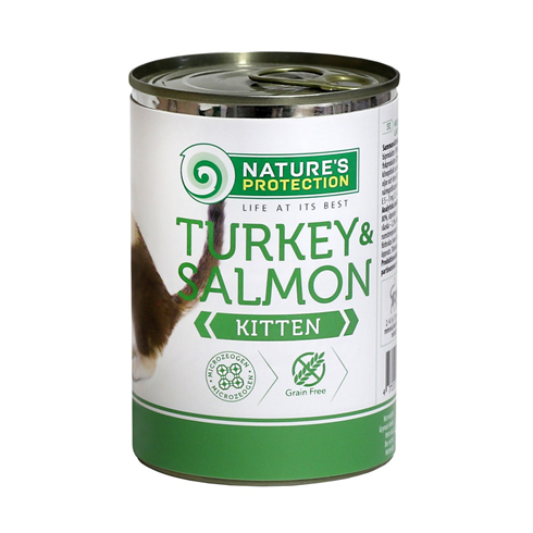 Nature's Protection Cat Kitten Turkey&Salmon konzerva za mačiće 400g