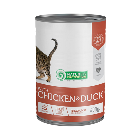 Nature's Protection Cat Sterilized Chicken&Duck konzerva za mačke 400g