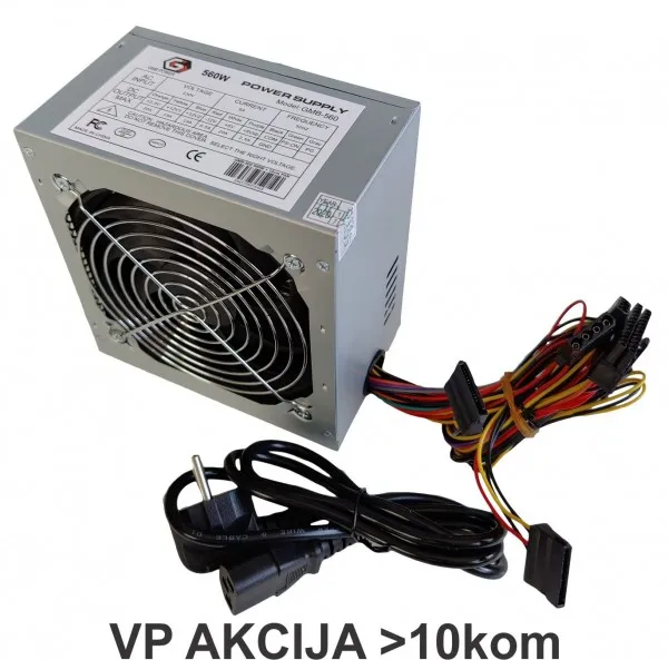 GEMBIRD GMB-560-12 bez kutije ** Gembird napajanje 560W 12cm FAN, 20+4pin, 4pin 12V,2xSATA 2xIDE (1065)