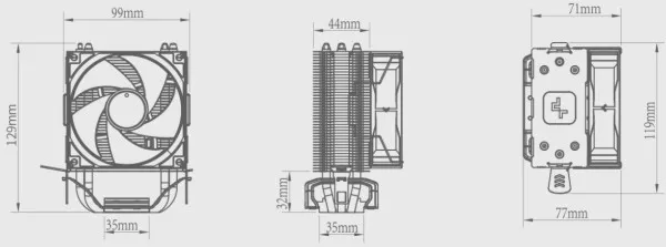 DEEPCOOL DeepCool AG300 *UNI CPU kuler 150W 92mm 500-3050rpm 37CFM LGA1700/1200/1151/1150/1155/AM5/AM4