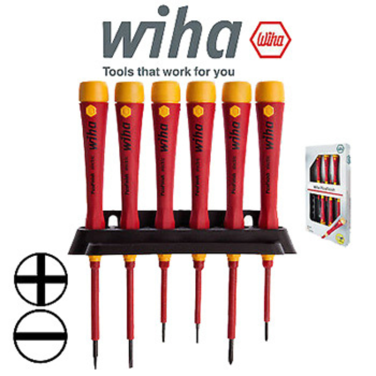 Wiha – Set preciznih odvijača Picofinish® električarski SL, Phillips, 6 delova, sa držačem – W 42989