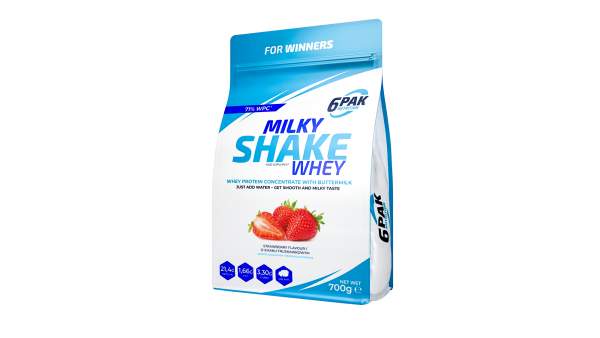 6PAK Milky Shake Whey 700g jagoda