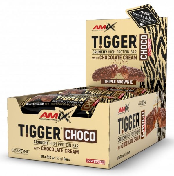 TiggerZero CHOCO Protein Bar 20x60g Triple Brownie