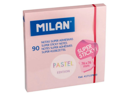 Milan samolepljivi blokcic pastel pink 76x76mm 100 ( MLN41711P890 )