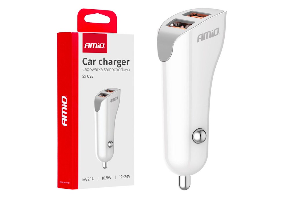 Auto punjač 2k USB-A 2.1A AMIO-03874 Bestseler