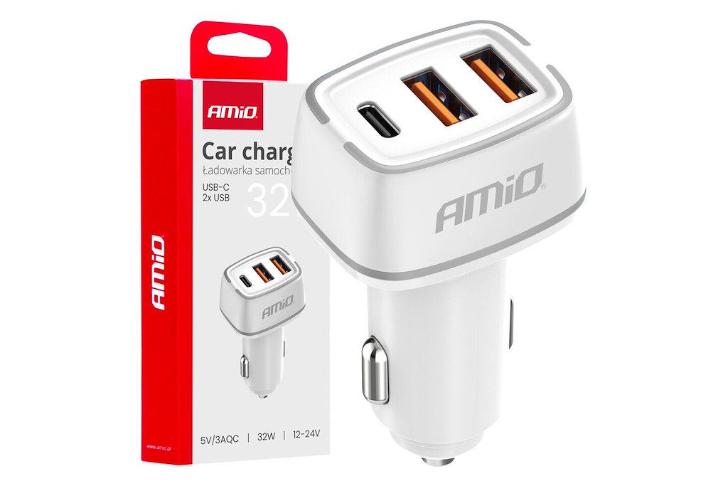 Auto punjač 2k USB-A + USB-C 32V AMIO-03890 Bestseler