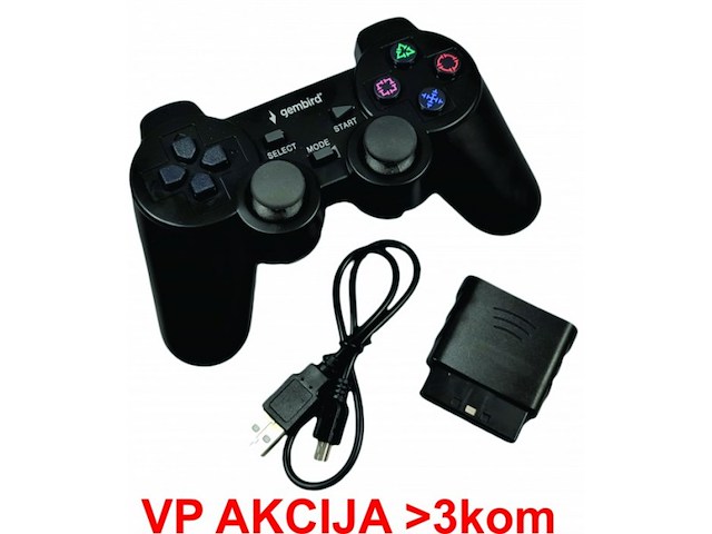 JPD-THRILLERSHOCK 3 ** Gembird Bezicni gamepad sa dvostrukom vibracijom, PS2 / PS3 / PC (737)