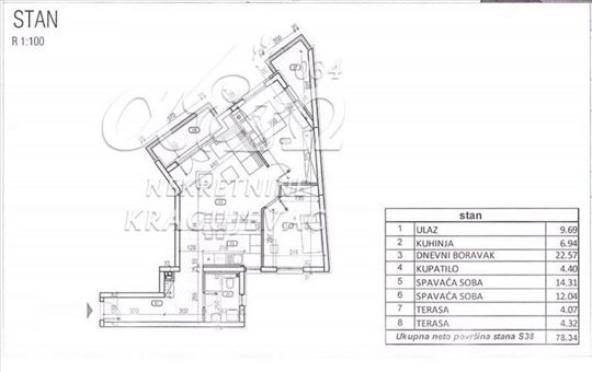 Kragujevac, Centar, Stan, 3.0, 78,00m2