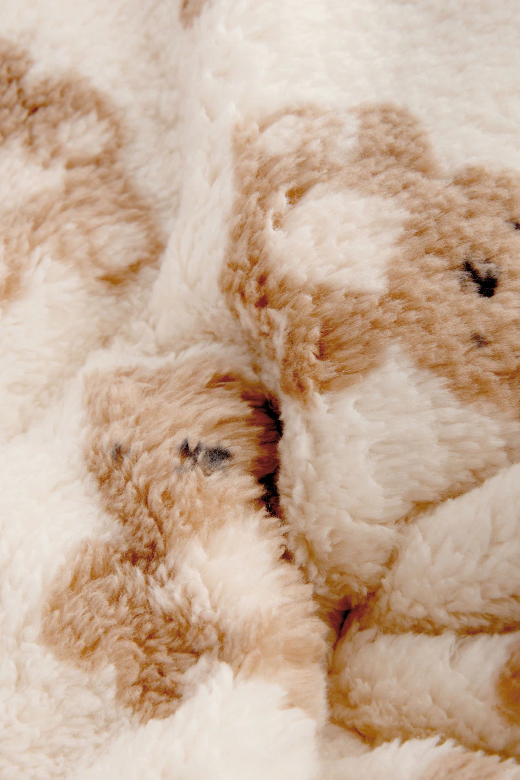 Cream Bear Fleece Baby Blanket