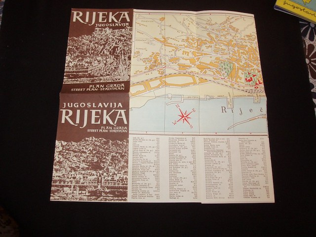 Rijeka,plan grada i vodic,oko 1960.