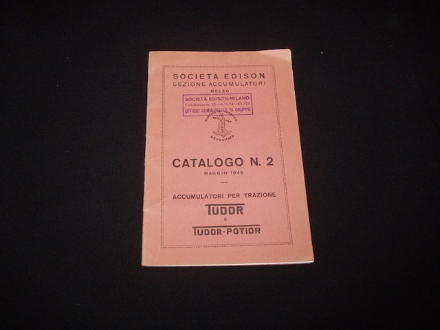 Societa Edison,Sezione Accumulatori,katalog.