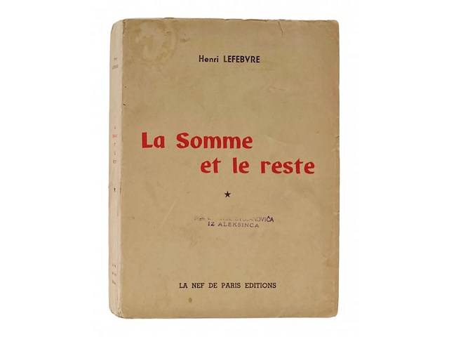 La somme et le reste 1 - Henri Lefebvre