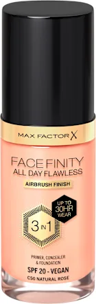 MAX FACTOR
FACE FINITY ALL DAY FLAWLESS 3IN1 tečni puder - C50 Natural Rose, SPF20, 30 ml