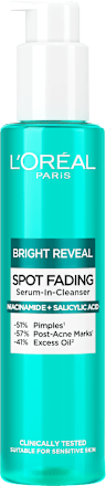 L'ORÉAL PARiS
BRIGHT REVEAL SPOT FADING Serum-In-Cleanser gel za čišćenje lica - niacinamid i salicilna kiselina, 150 ml
