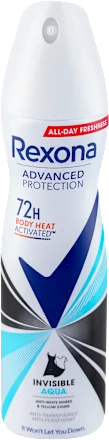 Rexona
ADVANCED PROTECTION 72H INVISIBLE AQUA deo sprej, 150 ml
