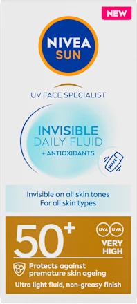 NIVEA SUN
UV FACE SPECIALIST INVISIBLE DAILY FLUID za lice, SPF 50+, 40 ml