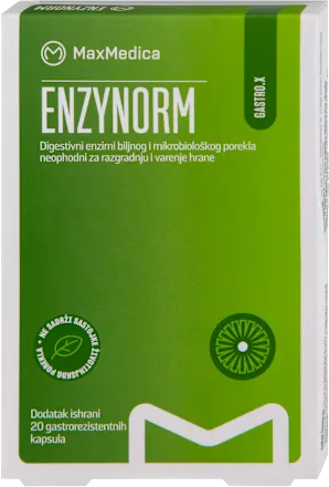 MaxMedica
ENZYNORM gastrorezistentne kapsule, 20 kom
Dodatak ishrani