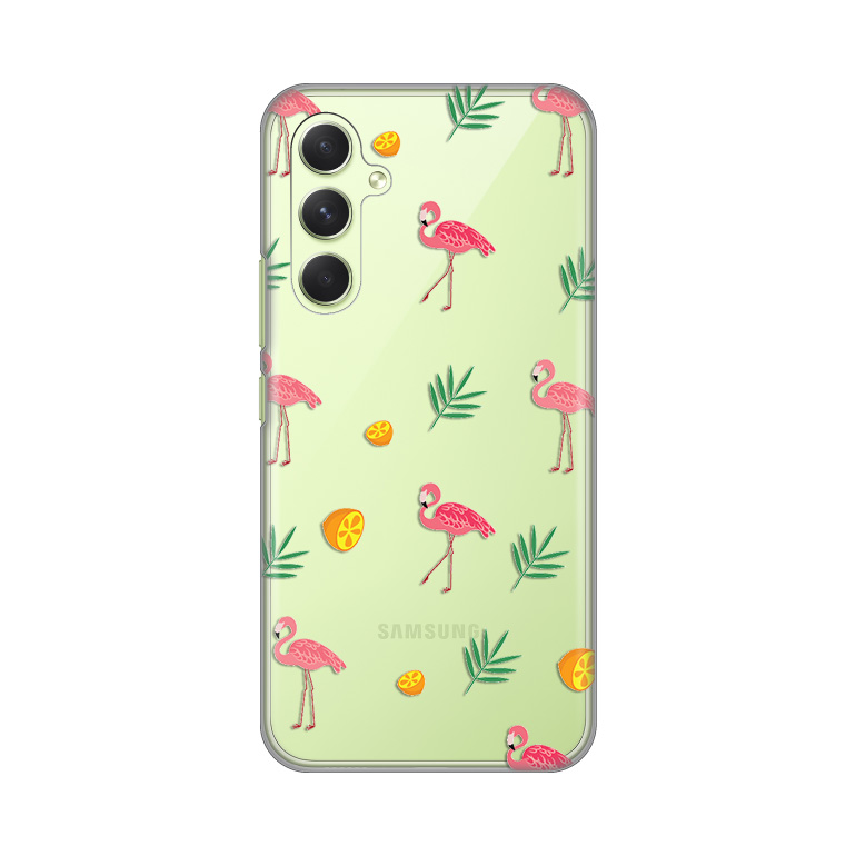 Zastitna ultra tanka (skin) maska / futrola PRINT - Samsung A546B Galaxy A54 5G Flamingos