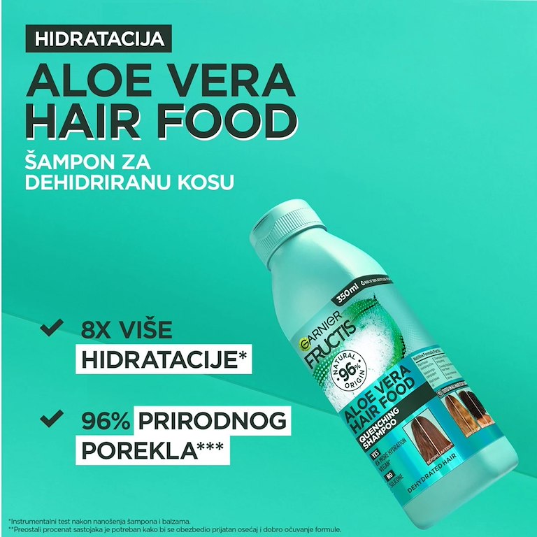 GARNIER FRUCTIS HAIR FOOD ŠAMPON 350ML NATURAL 98% ORIGIN ALOE VERA