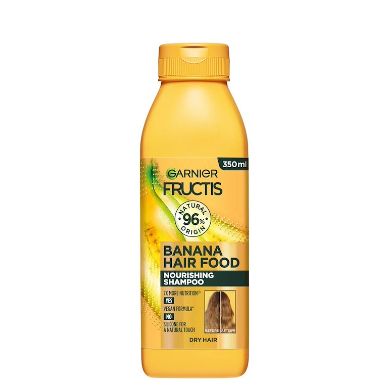 GARNIER FRUCTIS HAIR FOOD ŠAMPON 350ML NATURAL 98% ORIGIN BANANA