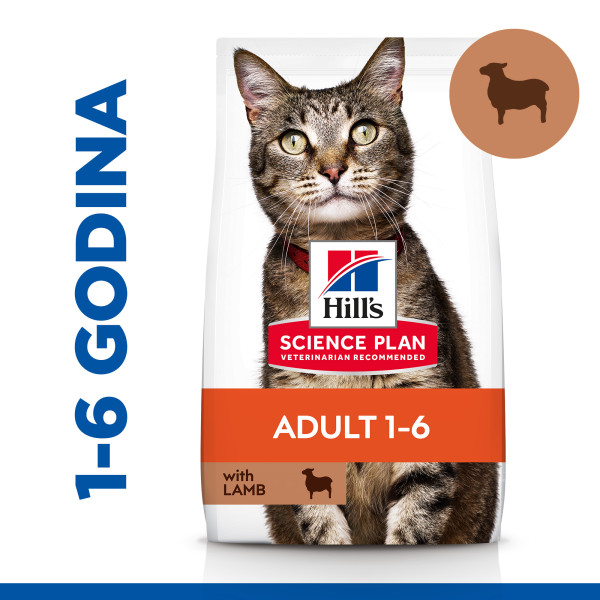Suva hrana za mačke Hill's Science Plan Adult s Jagnjetinom 1,5 kg